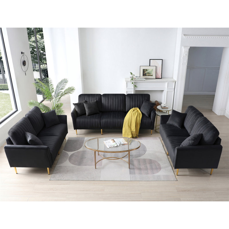 3 Pieces Sectional Sofa Set For Living Room 2 Pieces Of Two Seater Sofas And 1 Piece Of 3 Seater Sofas 3 Pcs Couch Set With Sectional Couches For